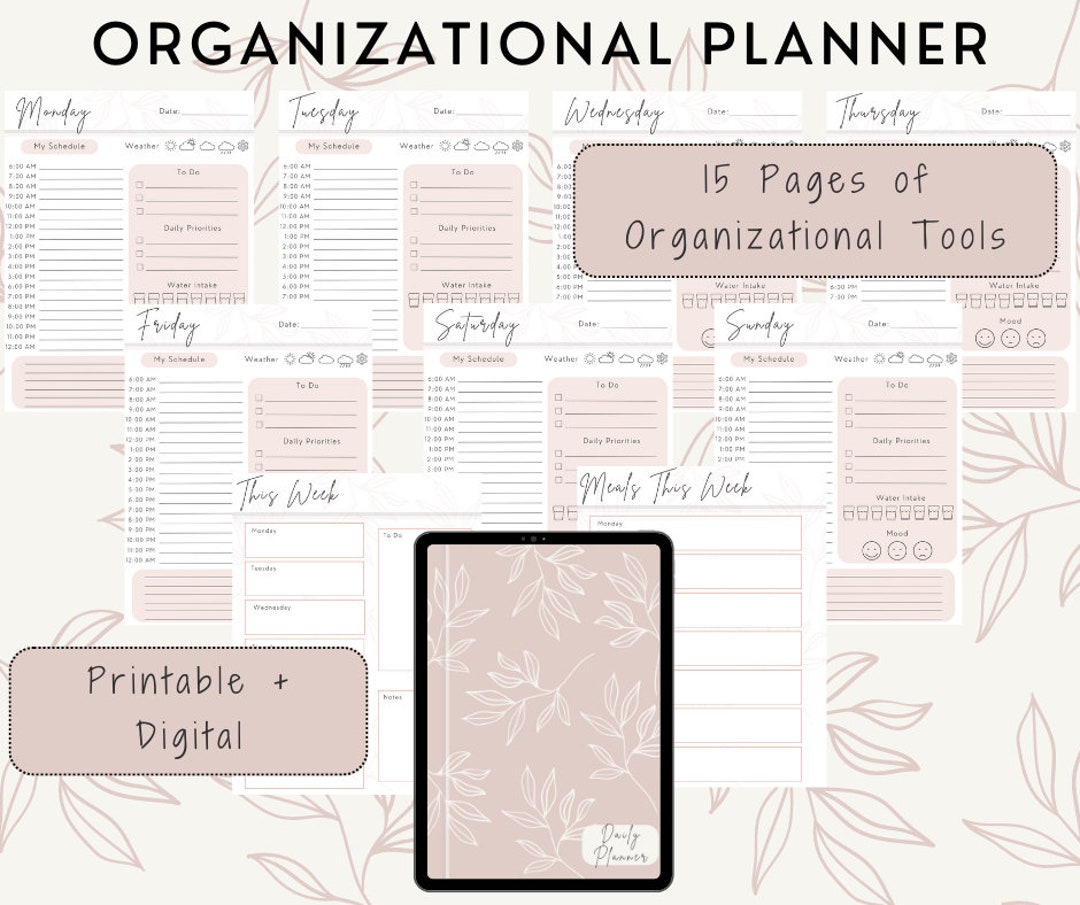 Detailed Organization Digital Planner, Organized Digital Planner for ...