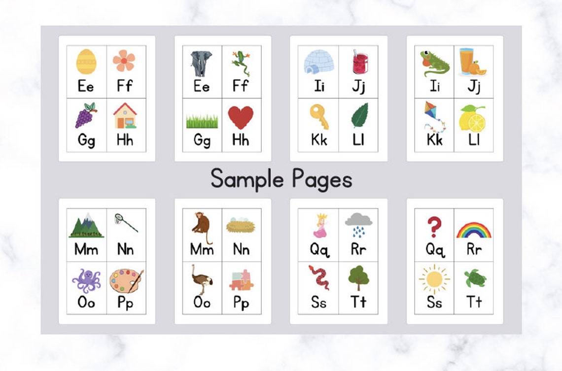 Alphabet ABC Flashcards, ABC Words Picture Cards, Preschool, Classroom ...