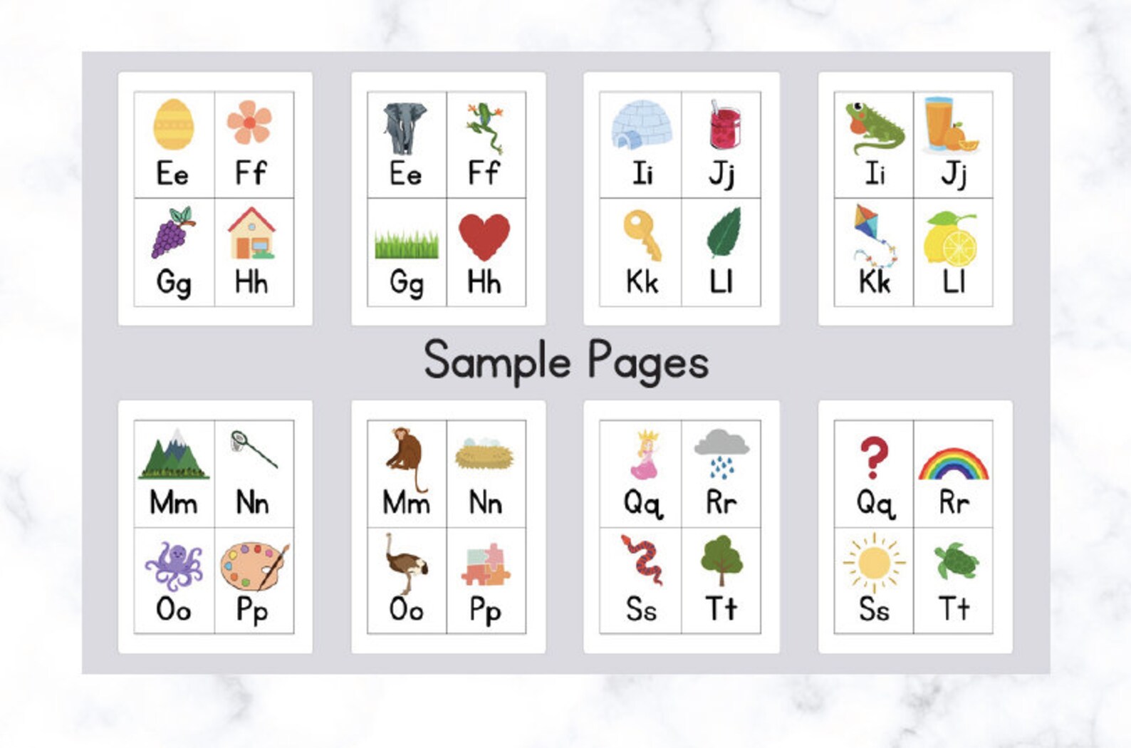 Alphabet ABC Flashcards, ABC Words Picture Cards, Preschool, Classroom ...