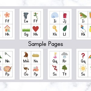 Alphabet ABC Flashcards, ABC Words Picture Cards, Preschool, Classroom ...