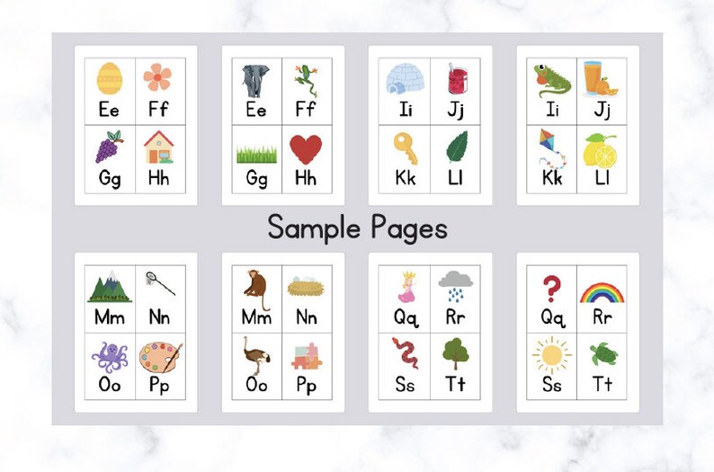 Alphabet ABC Flashcards, ABC Words Picture Cards, Preschool, Classroom ...