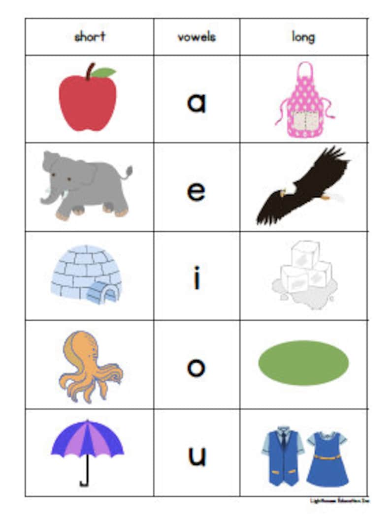 Vowels Worksheet, Learning Vowels - Etsy