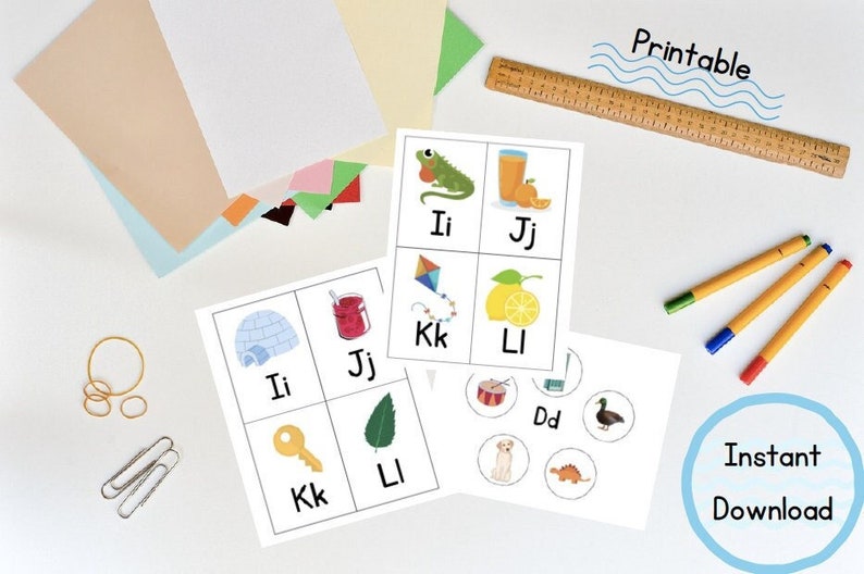 Alphabet ABC Flashcards, ABC Words Picture Cards, Preschool, Classroom ...