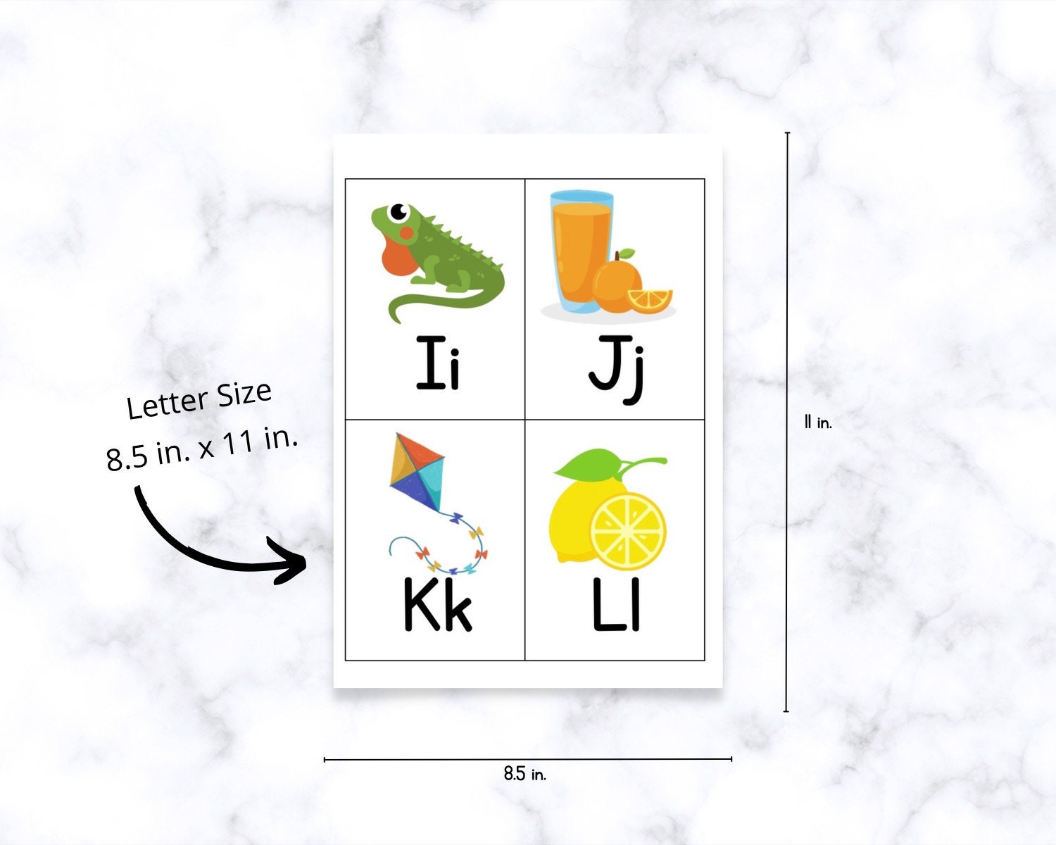 Alphabet ABC Flashcards, ABC Words Picture Cards, Preschool, Classroom ...