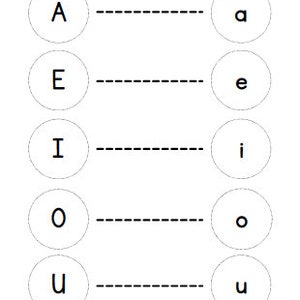 Vowels Worksheet, Learning Vowels - Etsy
