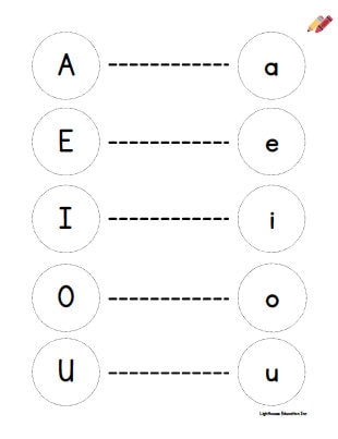 Vowels Worksheet, Learning Vowels - Etsy