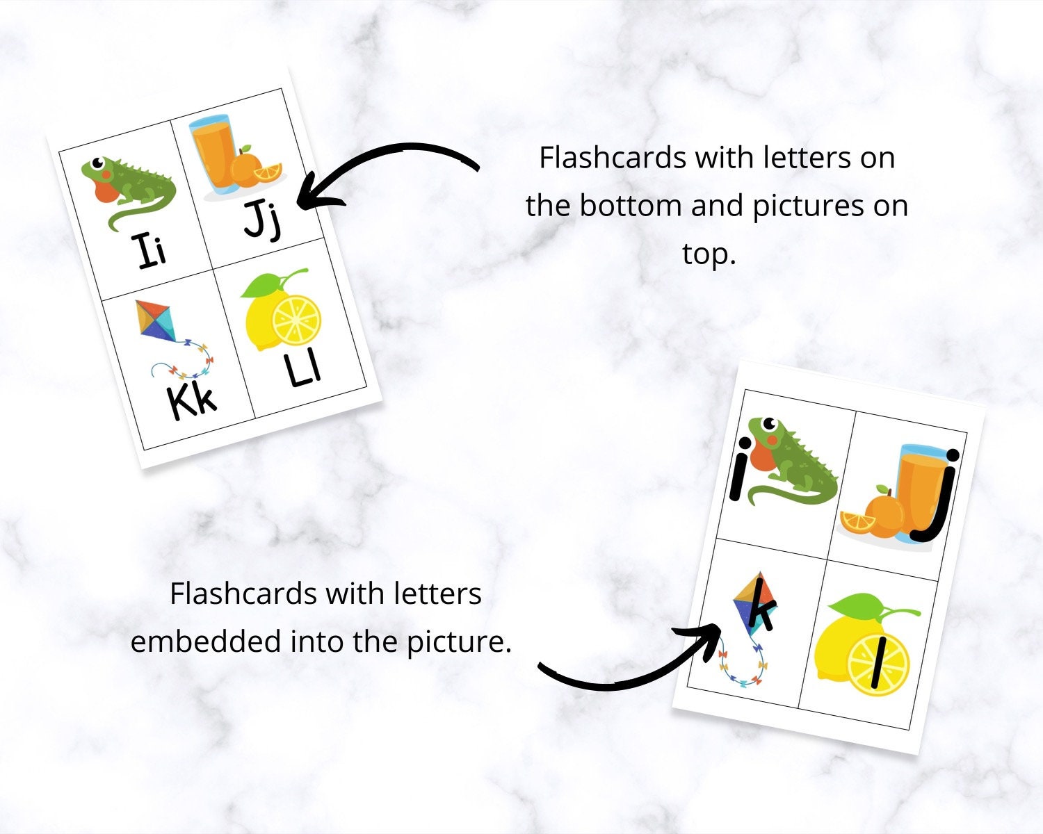 Alphabet ABC Flashcards, ABC Words Picture Cards, Preschool, Classroom ...