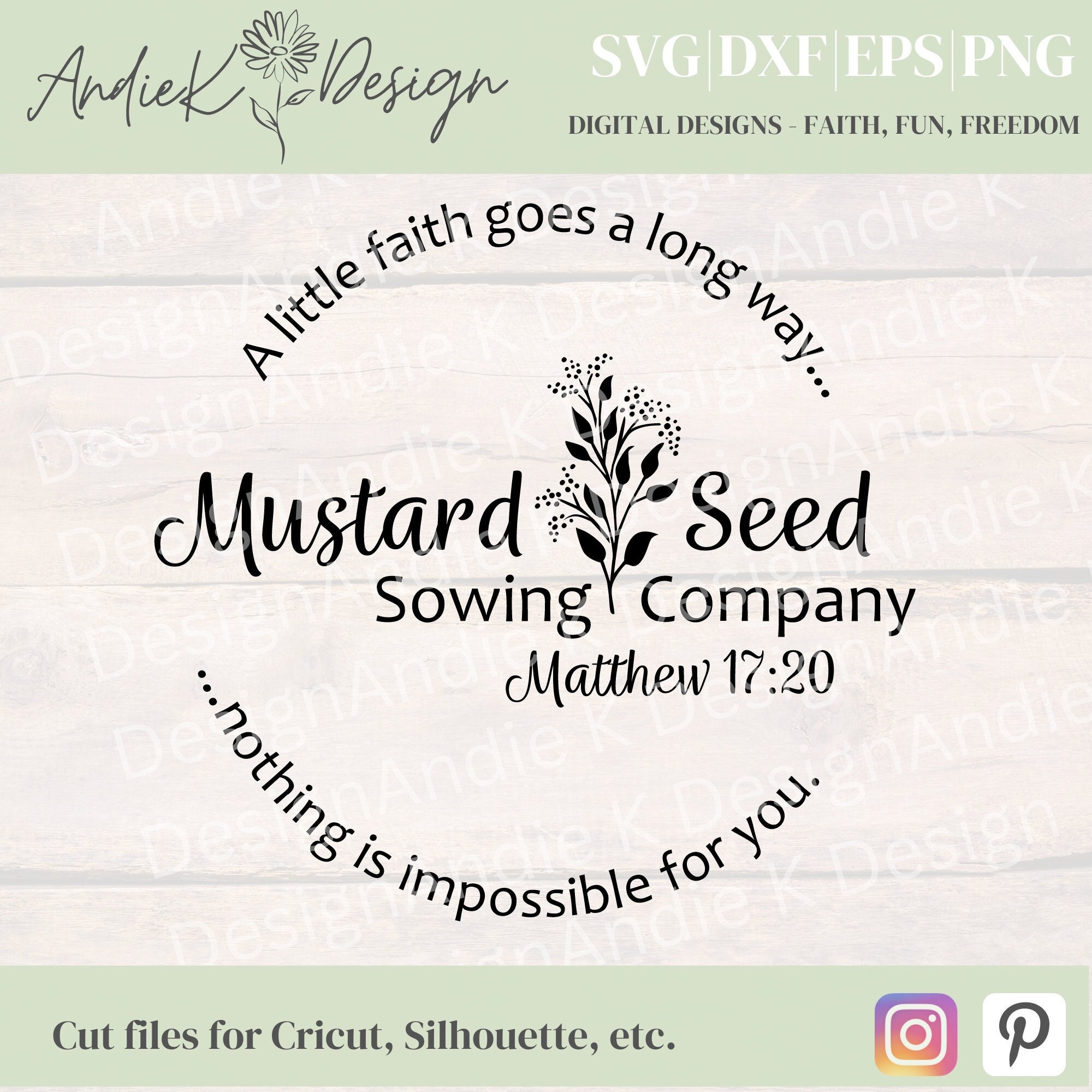 Matthew 17:20 Svg-mustard Seed Svg-scripture Svg-faith Like a Mustard ...