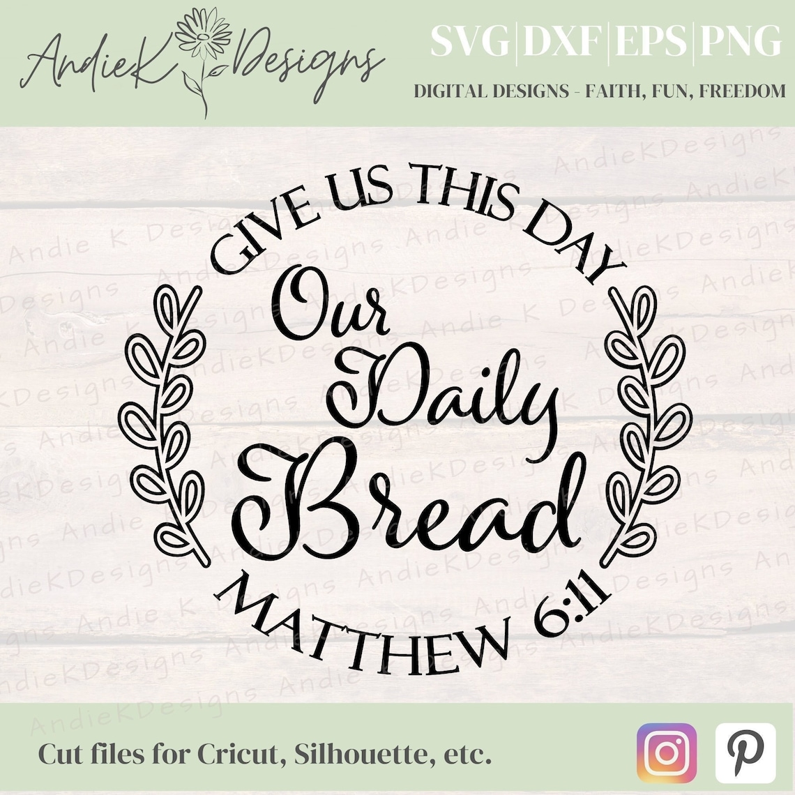 Matthew 6:11 Svg-daily Bread Svg-scripture Svg-give Us This Day Our ...