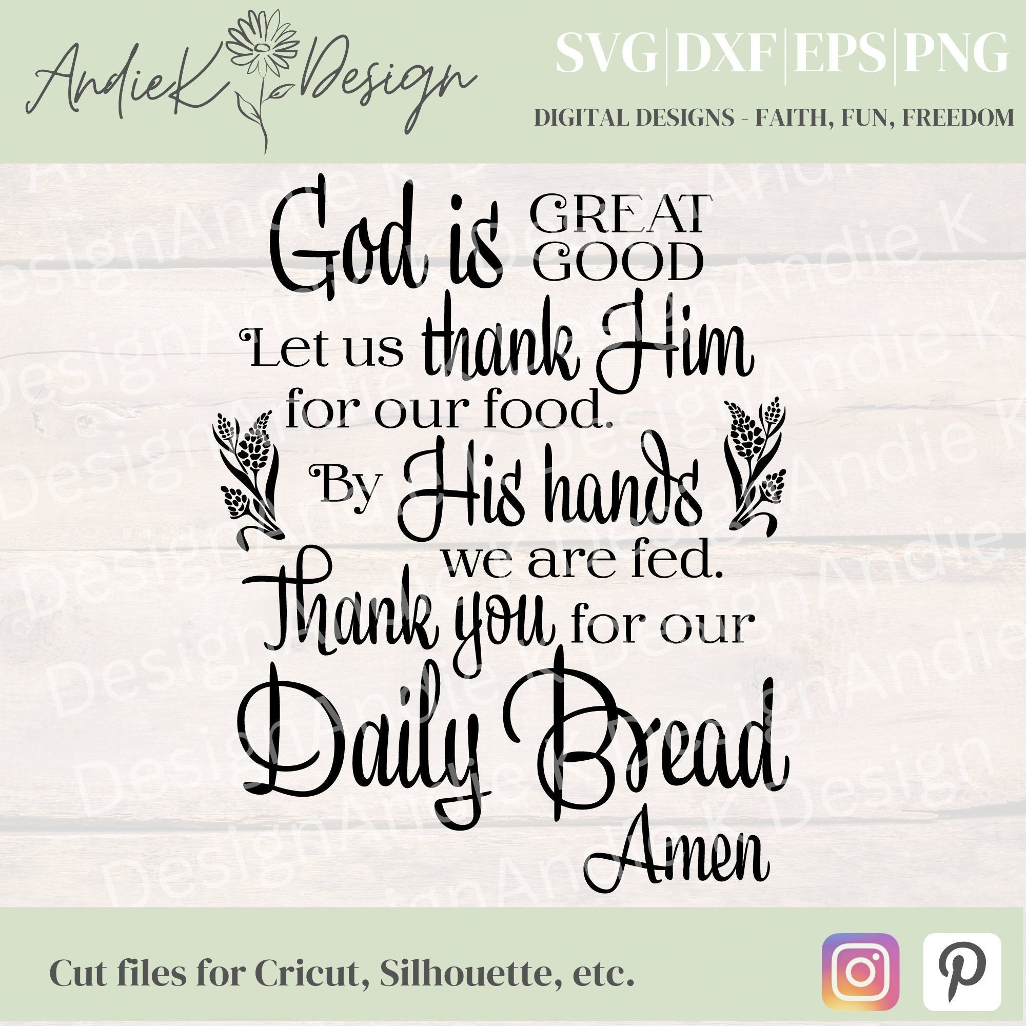 God is Great Svg-god is Good-daily Bread Svg-thank You for Our Daily Bread Svg-religious Svg ...
