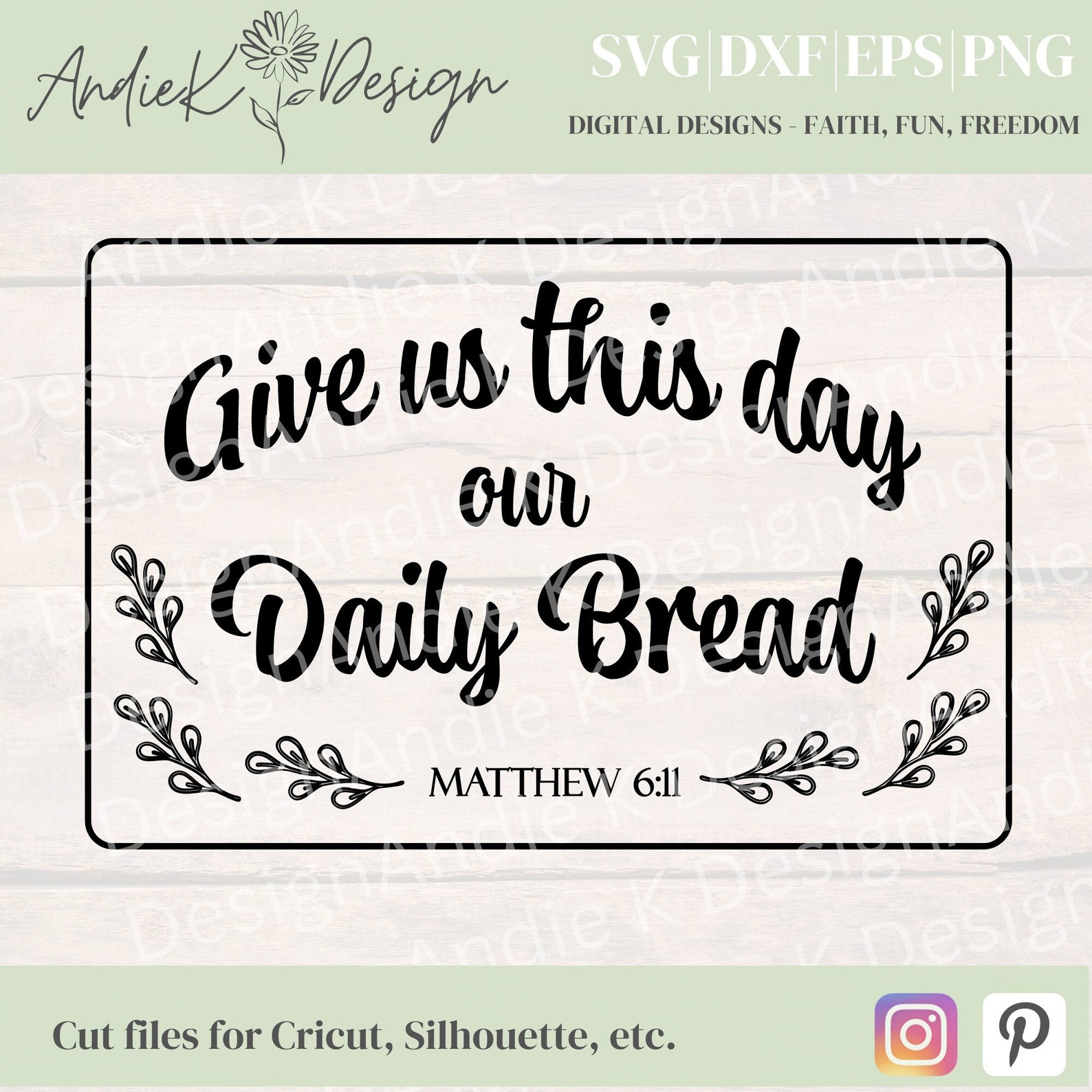 Matthew 6:11 Svg-daily Bread Svg-scripture Svg-give Us This Day Our ...