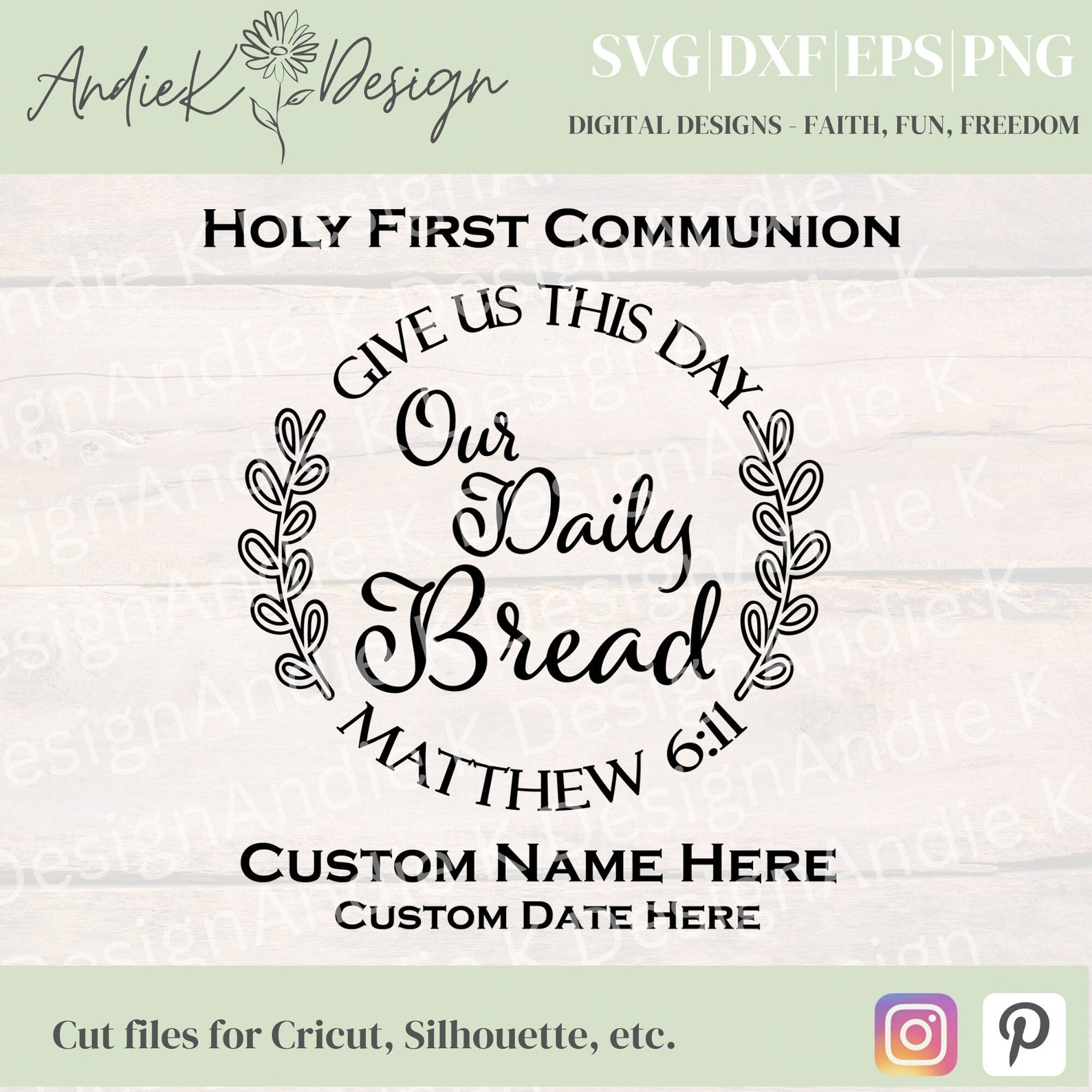 Customized Holy First Communion Svg-custom Communion Digital Download ...