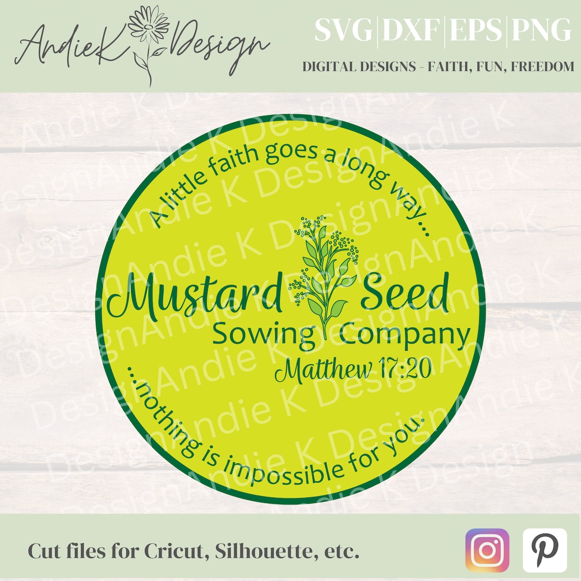 Matthew 17:20 Svg-mustard Seed Svg-scripture Svg-faith Like a Mustard ...