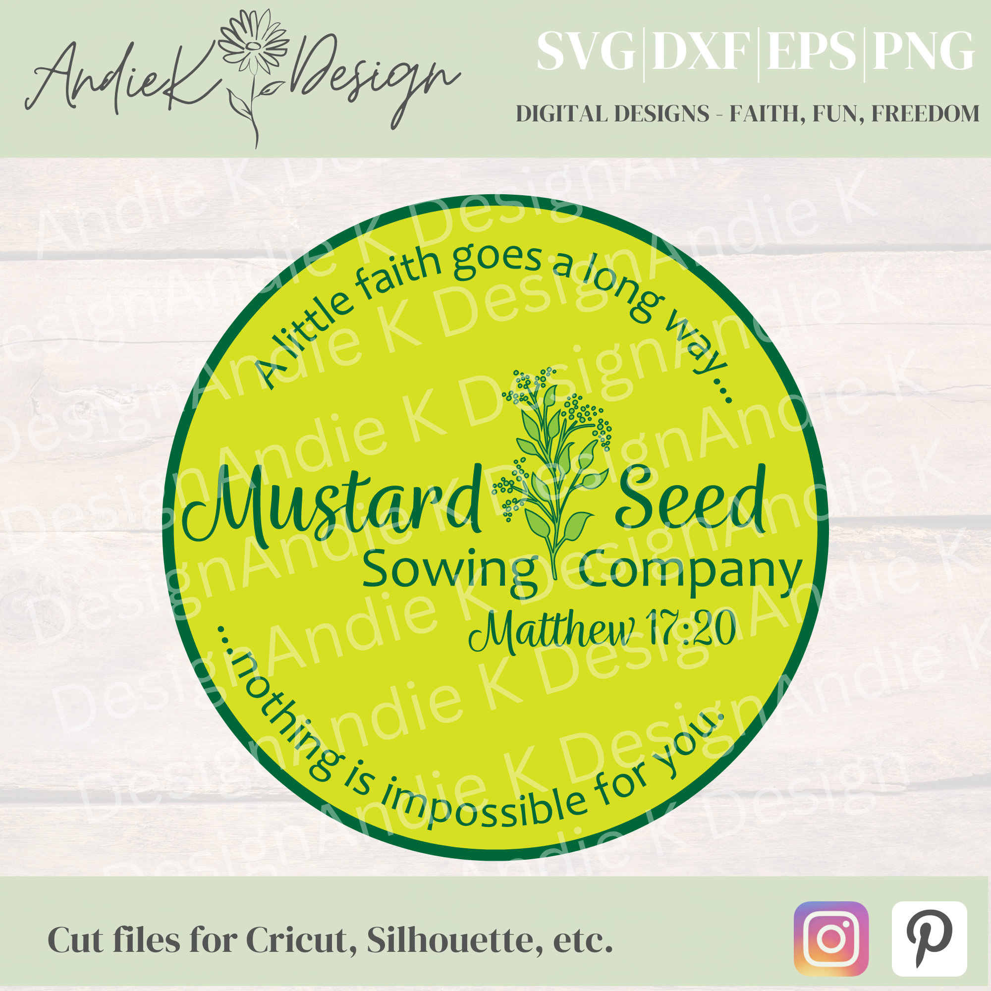 Matthew 17:20 Svg-mustard Seed Svg-scripture Svg-faith Like a Mustard ...