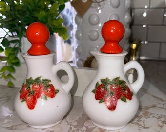 Vintage Avon Strawberries and Cream Milk Glass Pitcher With Cork ...