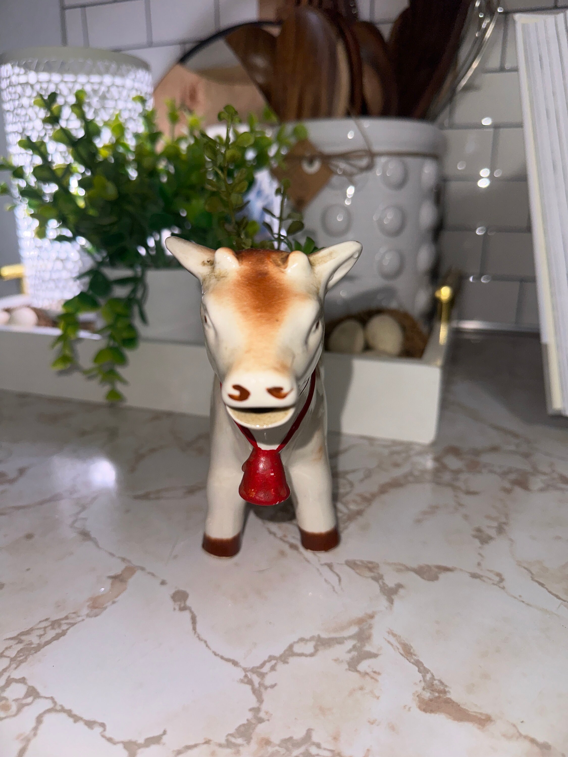 Vintage Cow Figurine - Etsy
