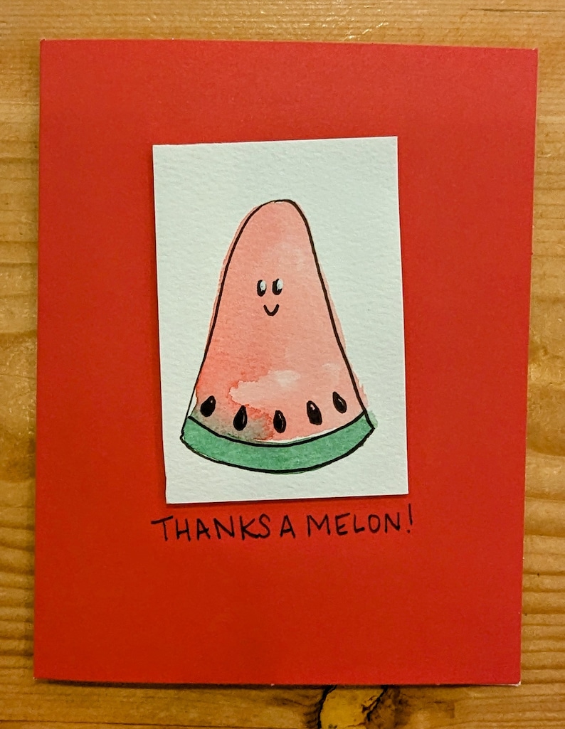 Hand-painted Watercolor Thank You Pun Cards - Etsy