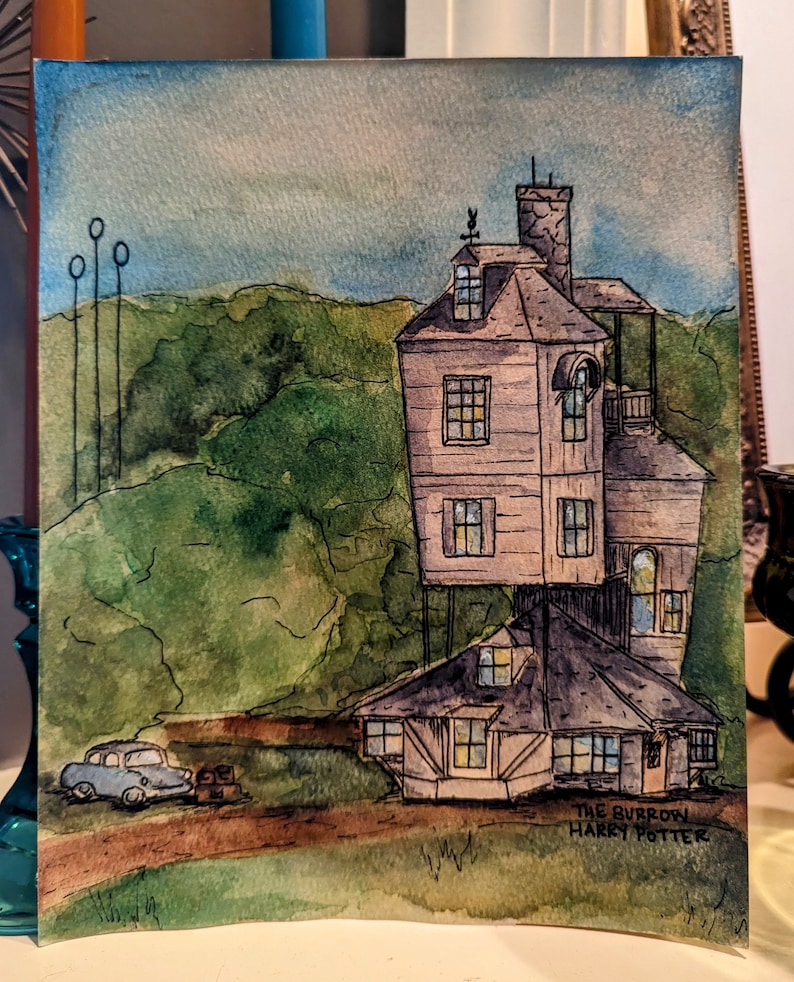 8x10 Harry Potter Weasley Burrow Watercolor Prints - Etsy