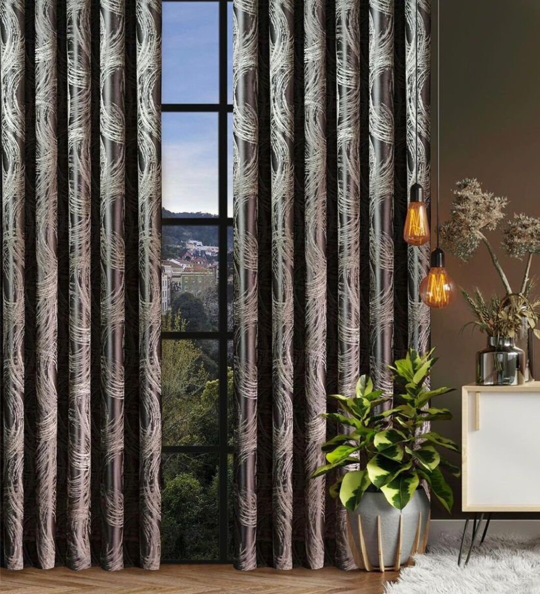 Color Block Curtain for Living Room, Bedroom. Custom Made Curtain ...