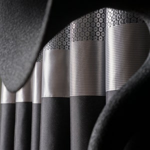 Luxury Curtain Panel Striped Patterned Fabric Bedroom Dining Room Black ...