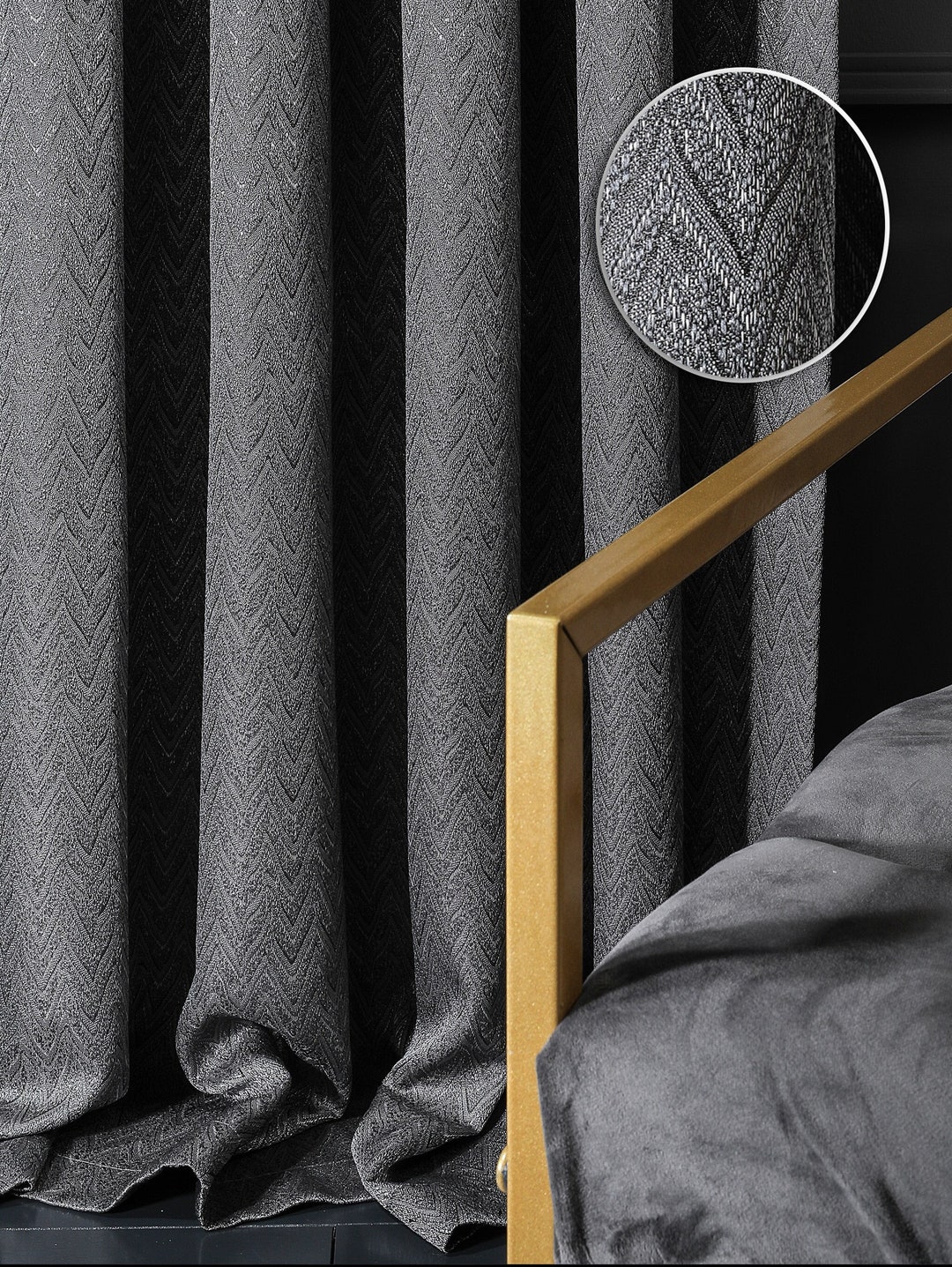 V-style Striped Curtains for Living Dining Room Bedroom Custom Modern ...