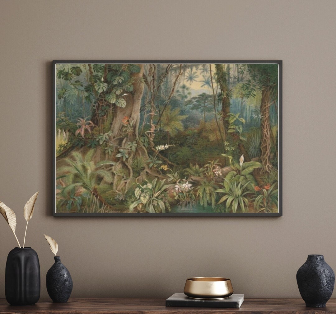 Tropical Forest.antique Print.1906 Botany Lithograph in Colour.114 Year ...