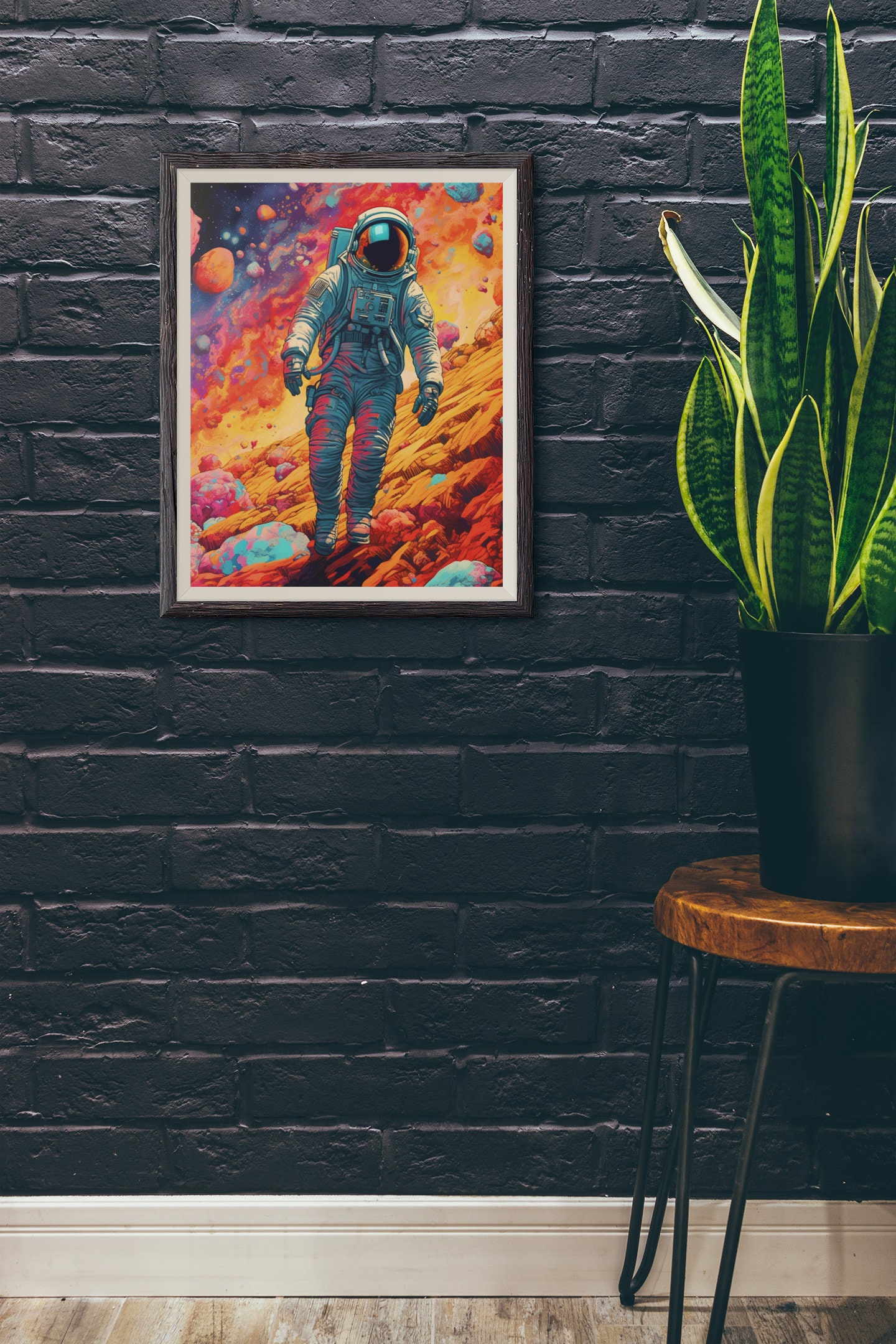 Astronaut Exploring Space, Trippy Galaxy Painting , Space Wall Art, Sci ...