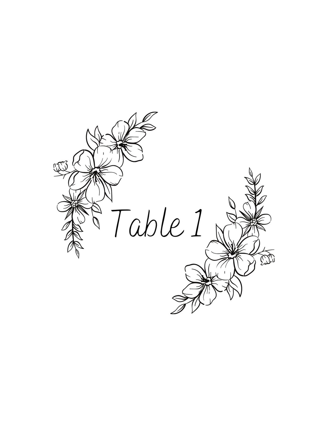 Simply Floral Table Numbers Printable Sign - Etsy