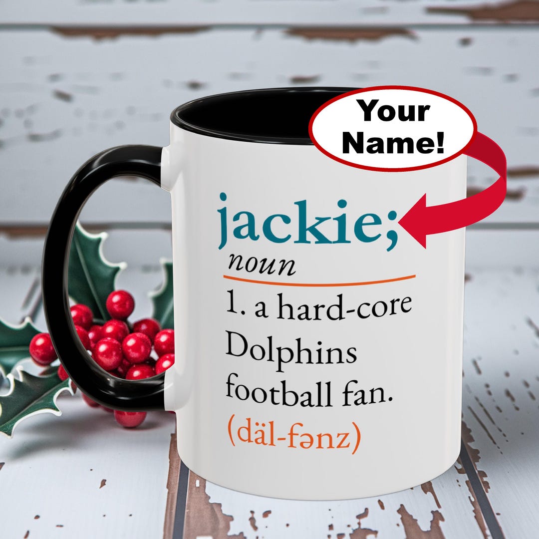 Miami Dolphins Personalized Coffee Mug Dolphins Fan Gift - Customized ...