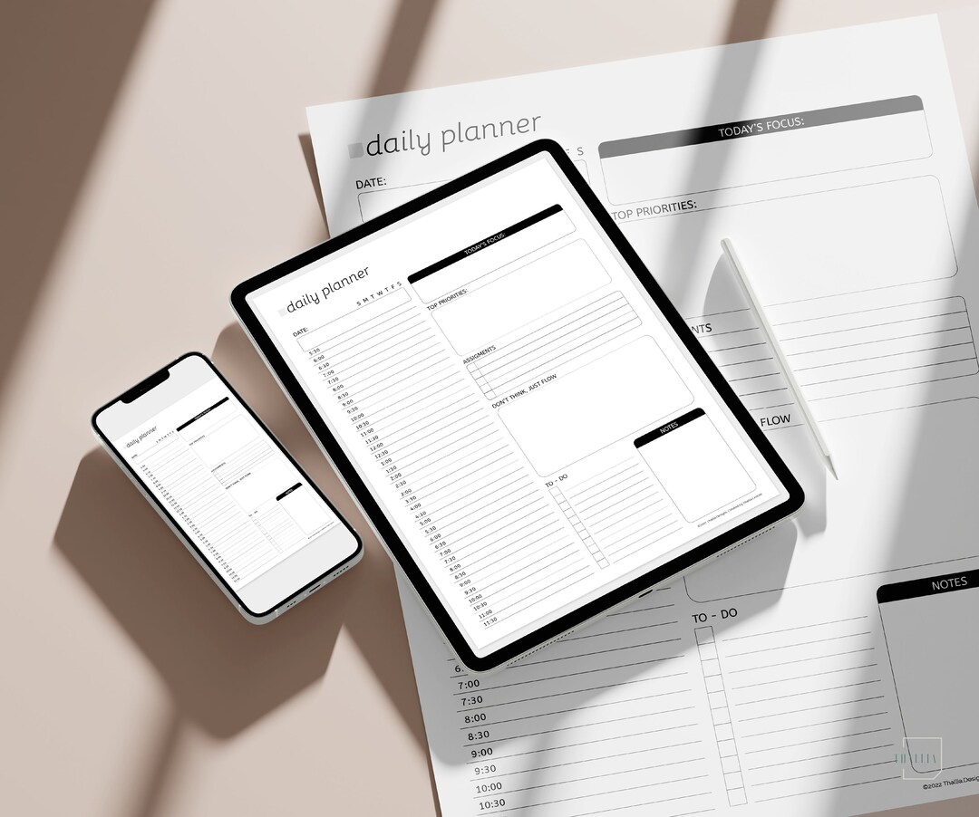 Daily Planner Student Version Digital and Printable iPad - Etsy