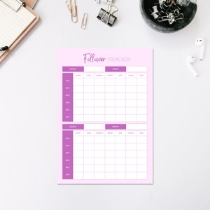Printable Follower Tracker - Digital Download // Small Business Folower ...