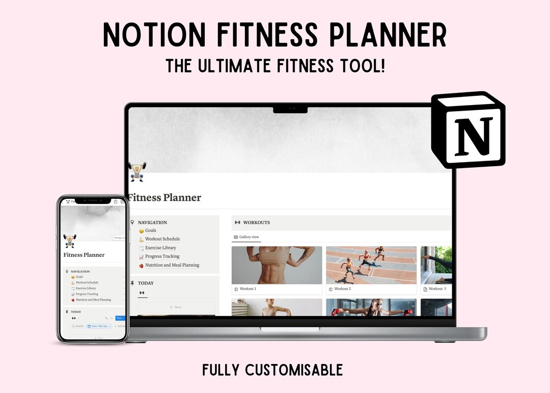 Notion Fitness Planner // Notion Dashboard Template, Exercise Planner, Fully Customisable ...