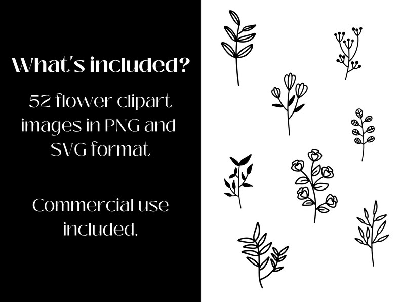 Flower Clipart Bundle // PNG SVG Bundle Botanical Flowers - Etsy Ireland