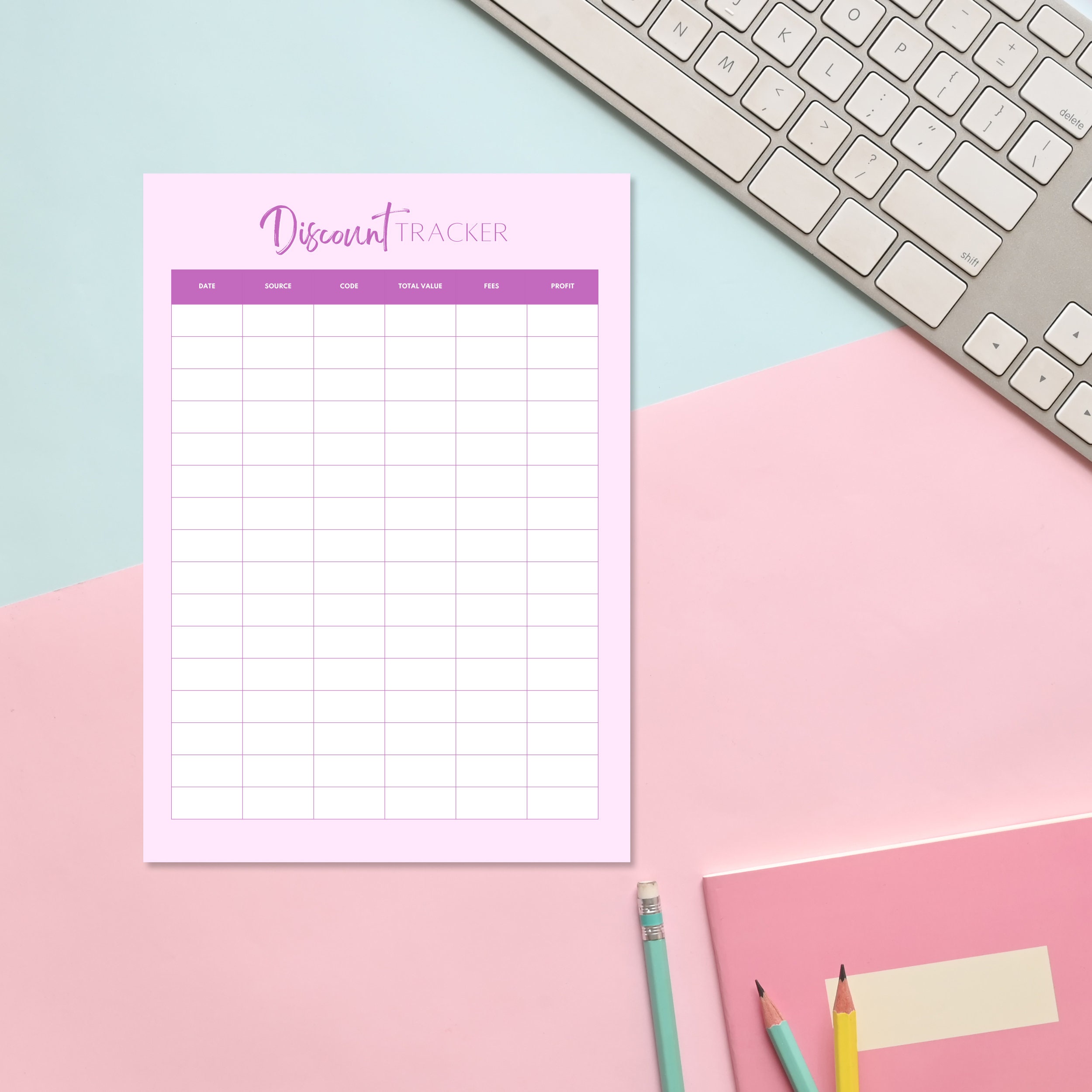 Printable Discount Tracker Digital Download // Small - Etsy
