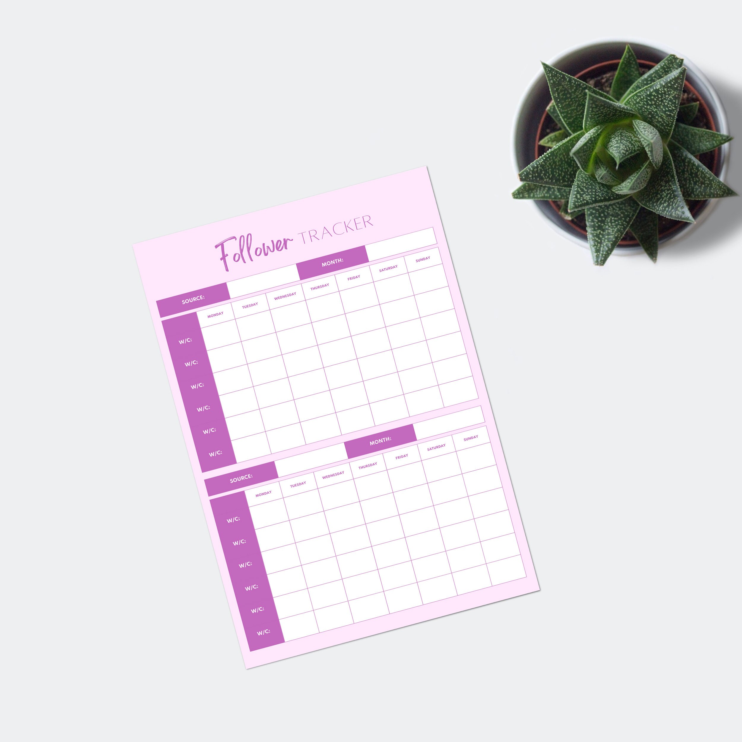 Printable Follower Tracker - Digital Download // Small Business Folower ...