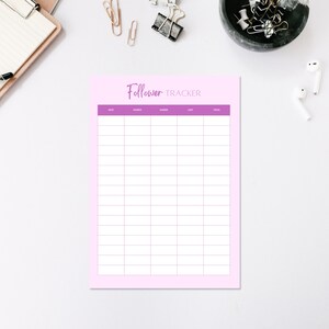 Printable Follower Tracker - Digital Download // Small Business Folower ...