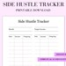 Side Hustle Tracker Digital Download // Make Money Online, Printable Pdf, Business Tracker ...