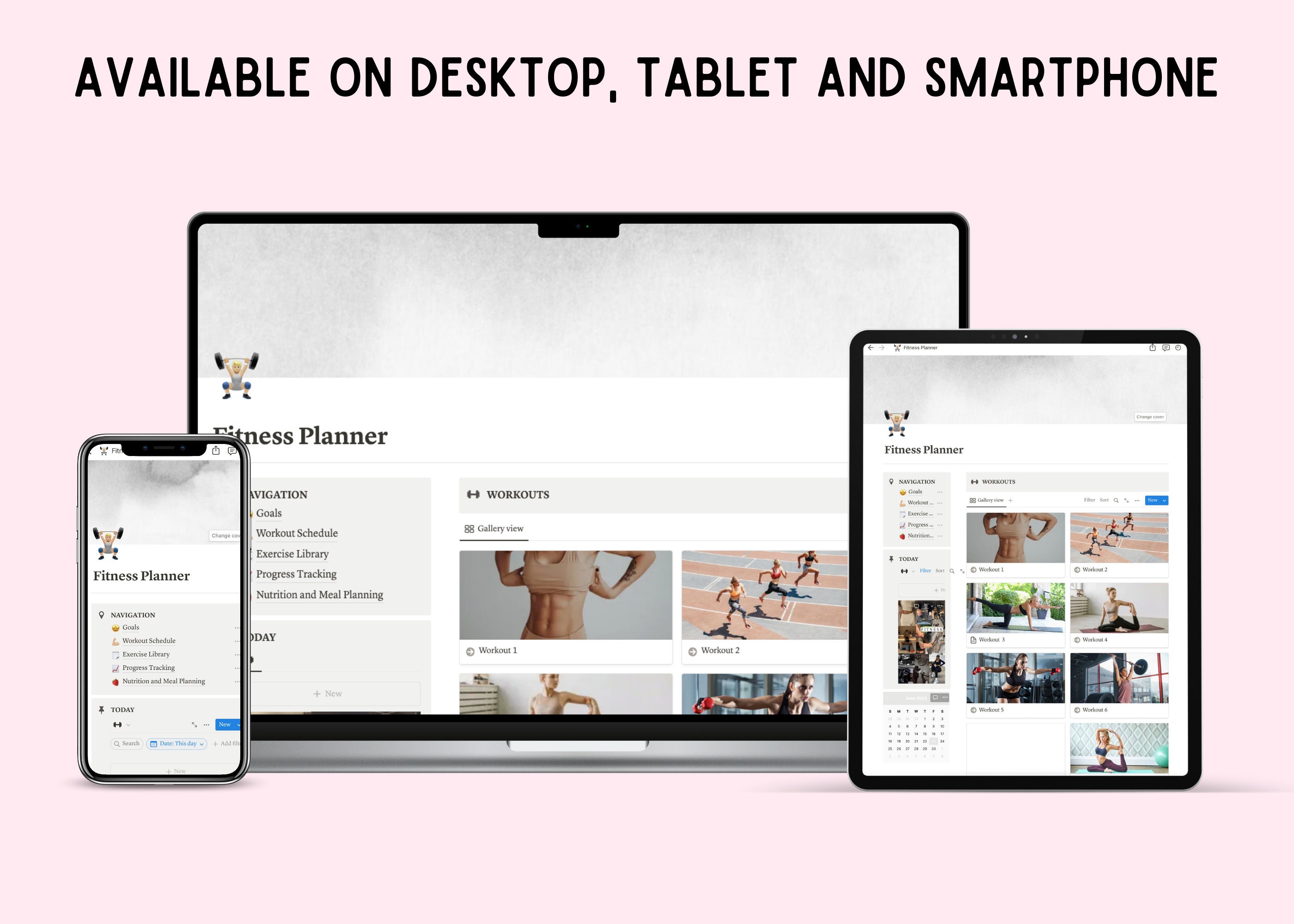 Notion Fitness Planner // Notion Dashboard Template, Exercise Planner ...