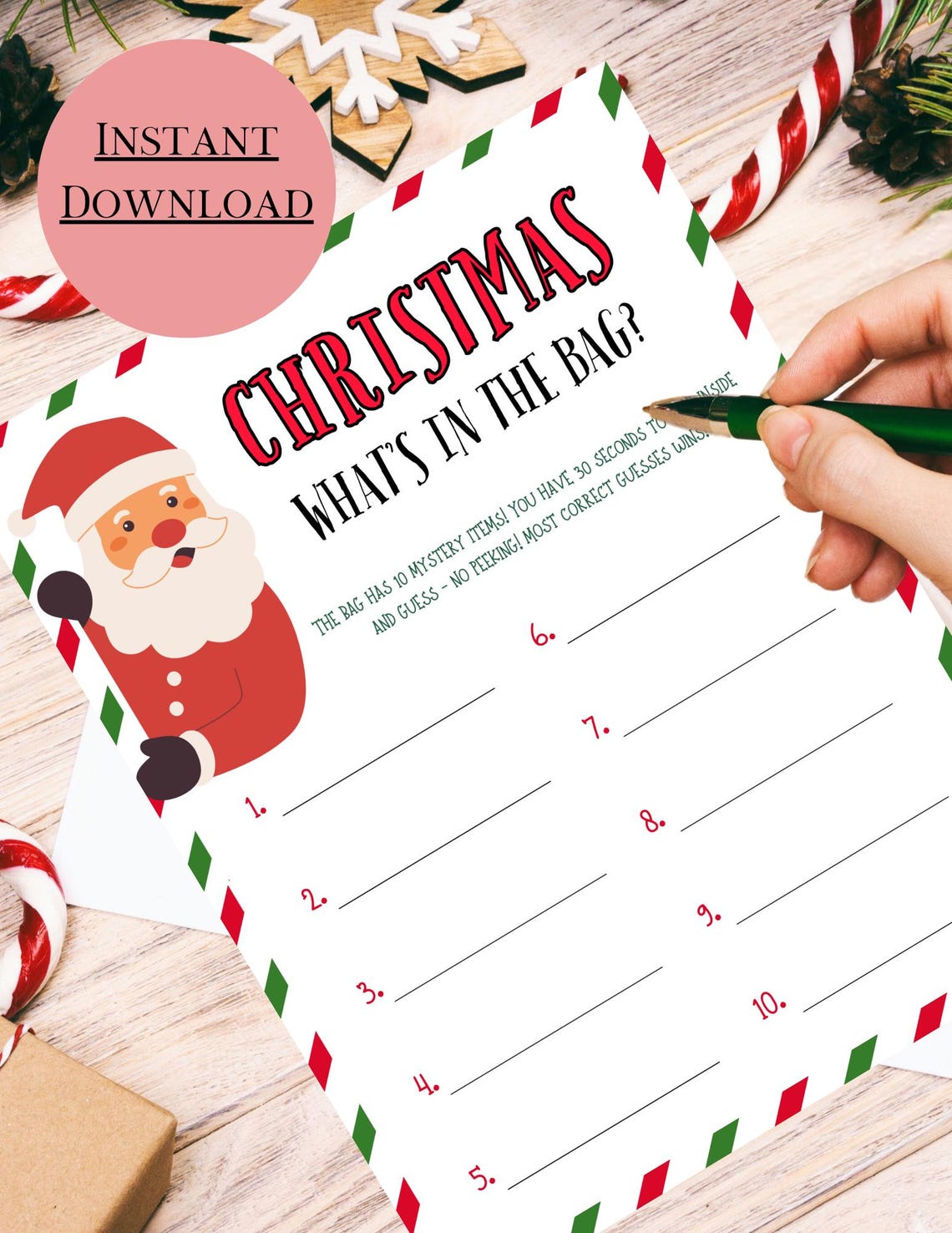 Christmas Santa What's in the Bag, Funny Christmas Game, Christmas ...