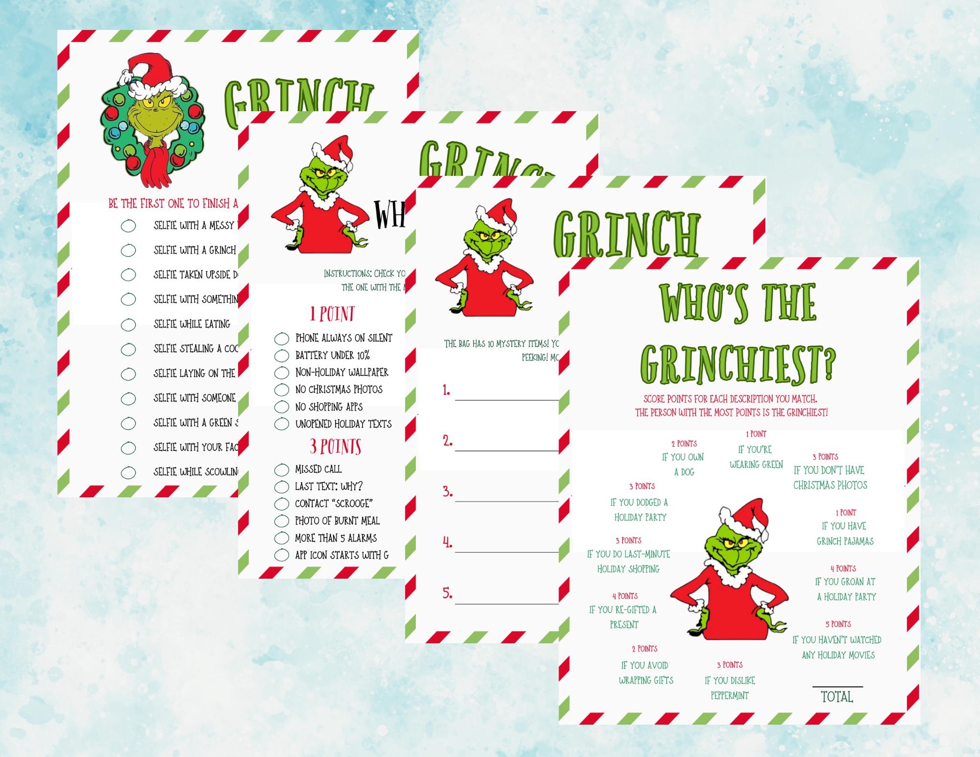 4 Grinch Games Bundle, Funny Grinch Christmas Games for Kids, Christmas ...