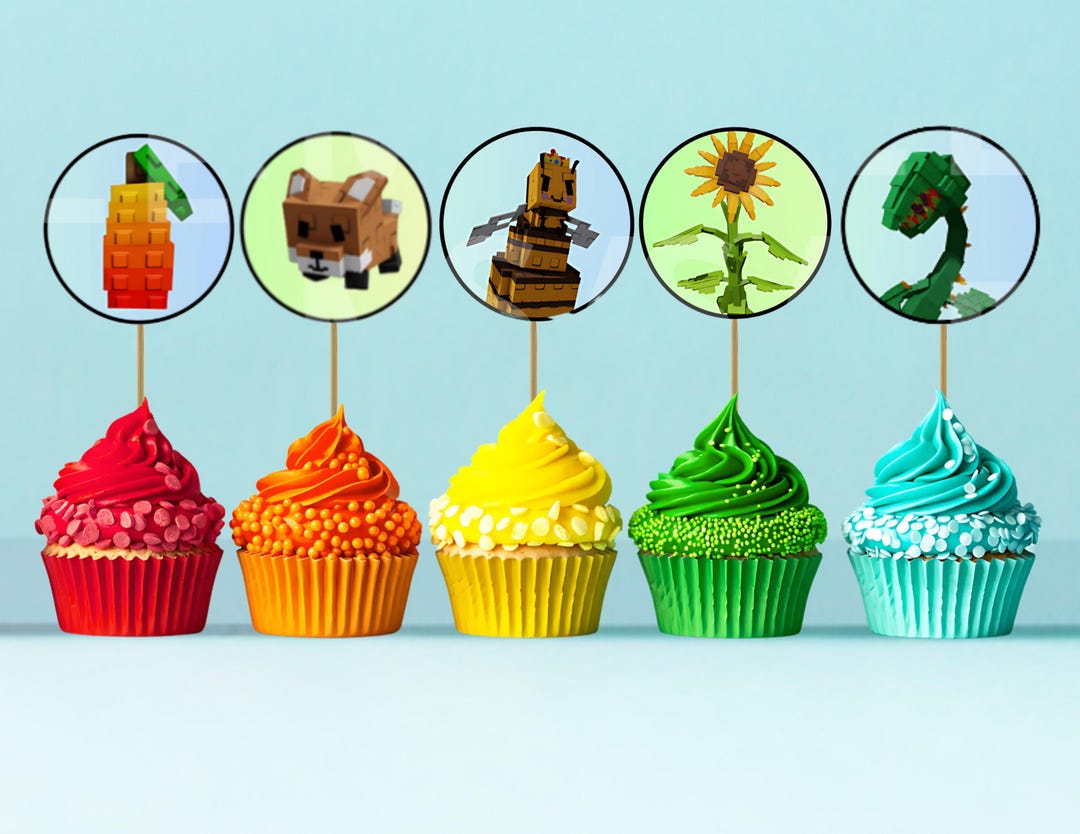 Grow a Garden Roblox Cupcake Toppers: Printable Party Decor (PDF ...