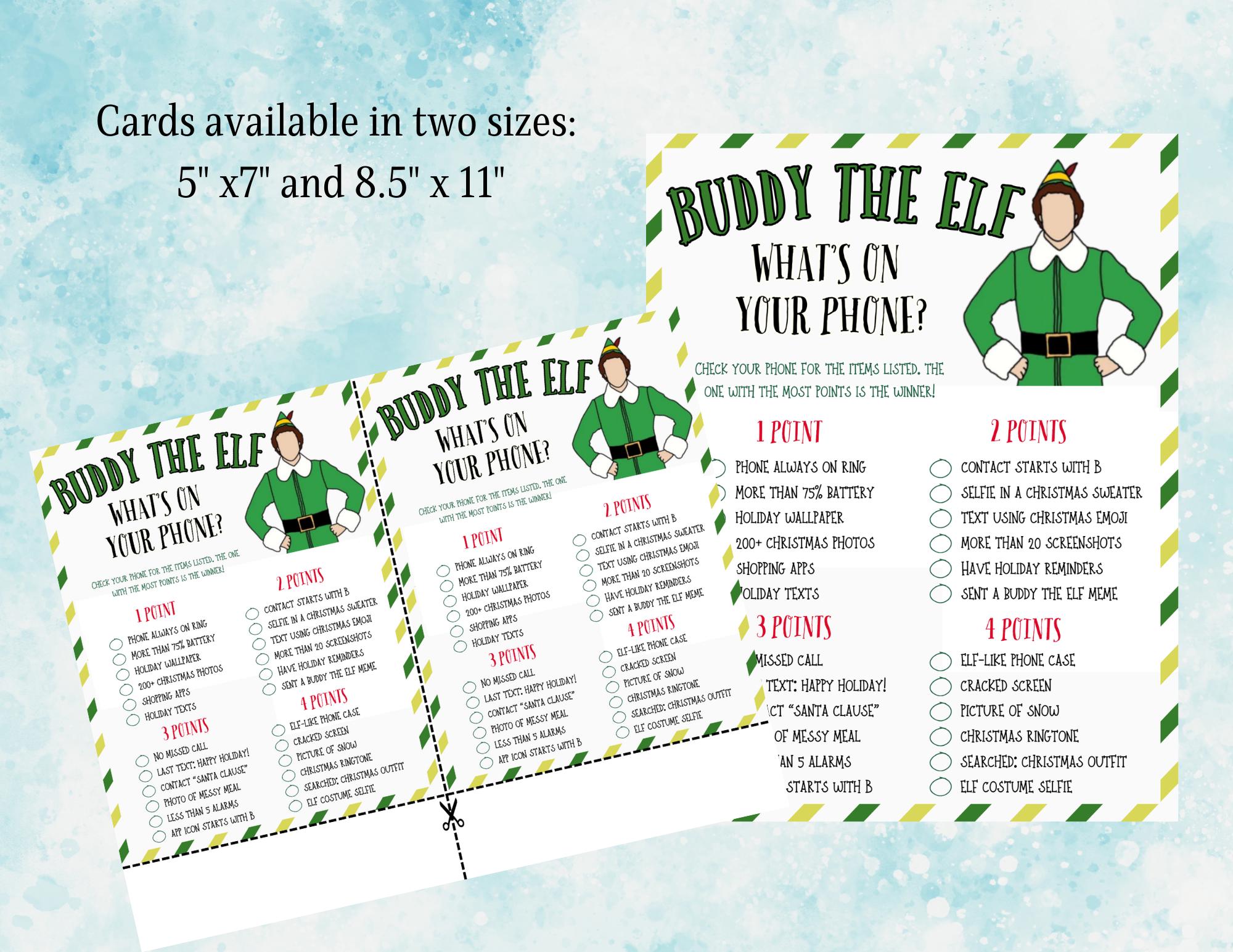 Buddy Elf Movie Games Bundle: Christmas Party Printable (digital ...