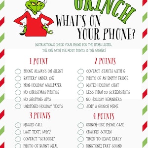 Grinch What's on Your Phone Game: Christmas Party (digital Download) - Etsy