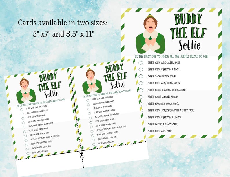 Buddy Elf Movie Games Bundle: Christmas Party Printable (digital ...