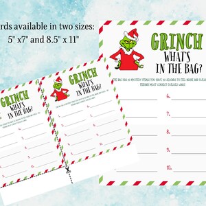 Grinch Christmas Game: What's in the Bag - Holiday Party (digital ...