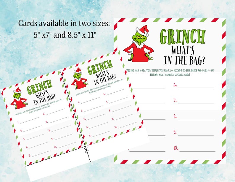 Grinch Christmas Game: What's in the Bag - Holiday Party (digital ...