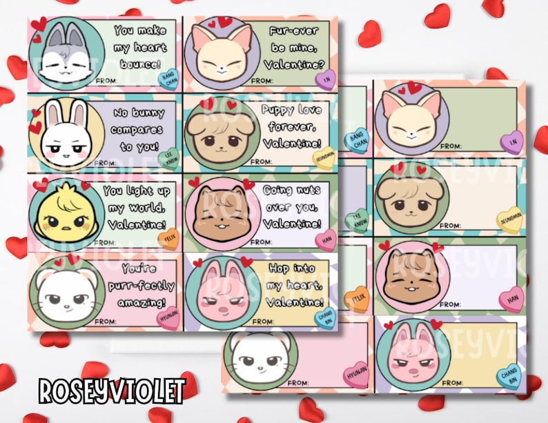 SKZOO Valentine Cards: Stray Kids Printable Valentines (digital ...
