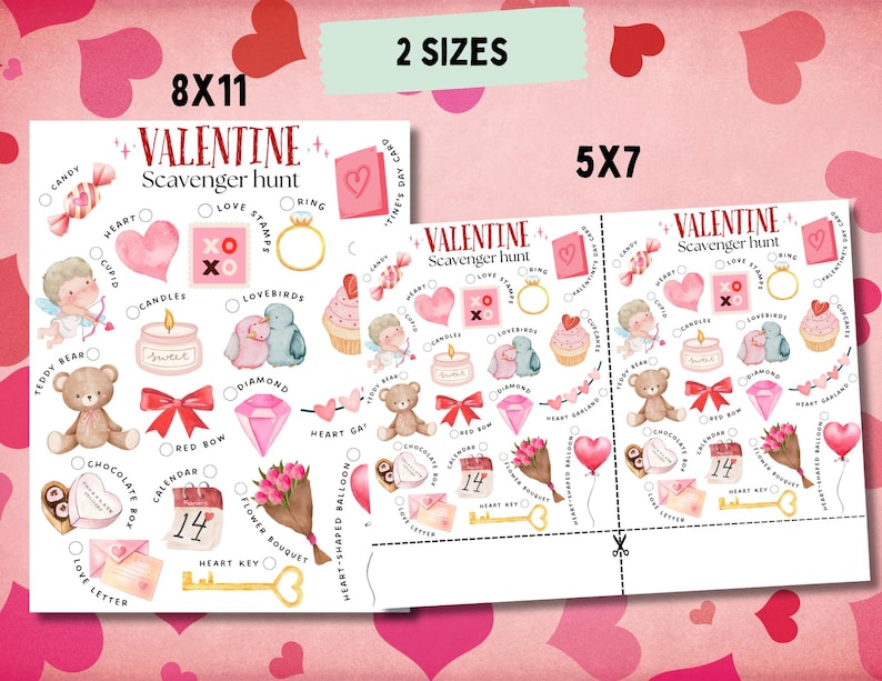 Valentine's Day Scavenger Hunt Game | Printable Kids Activity | 19 ...