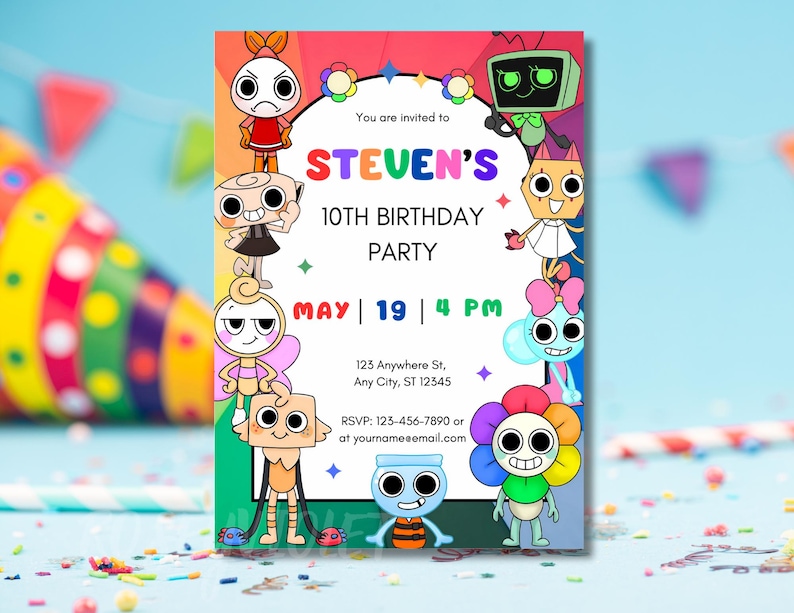 Dandy's World Birthday Invitation | Printable Birthday Card for Kids ...
