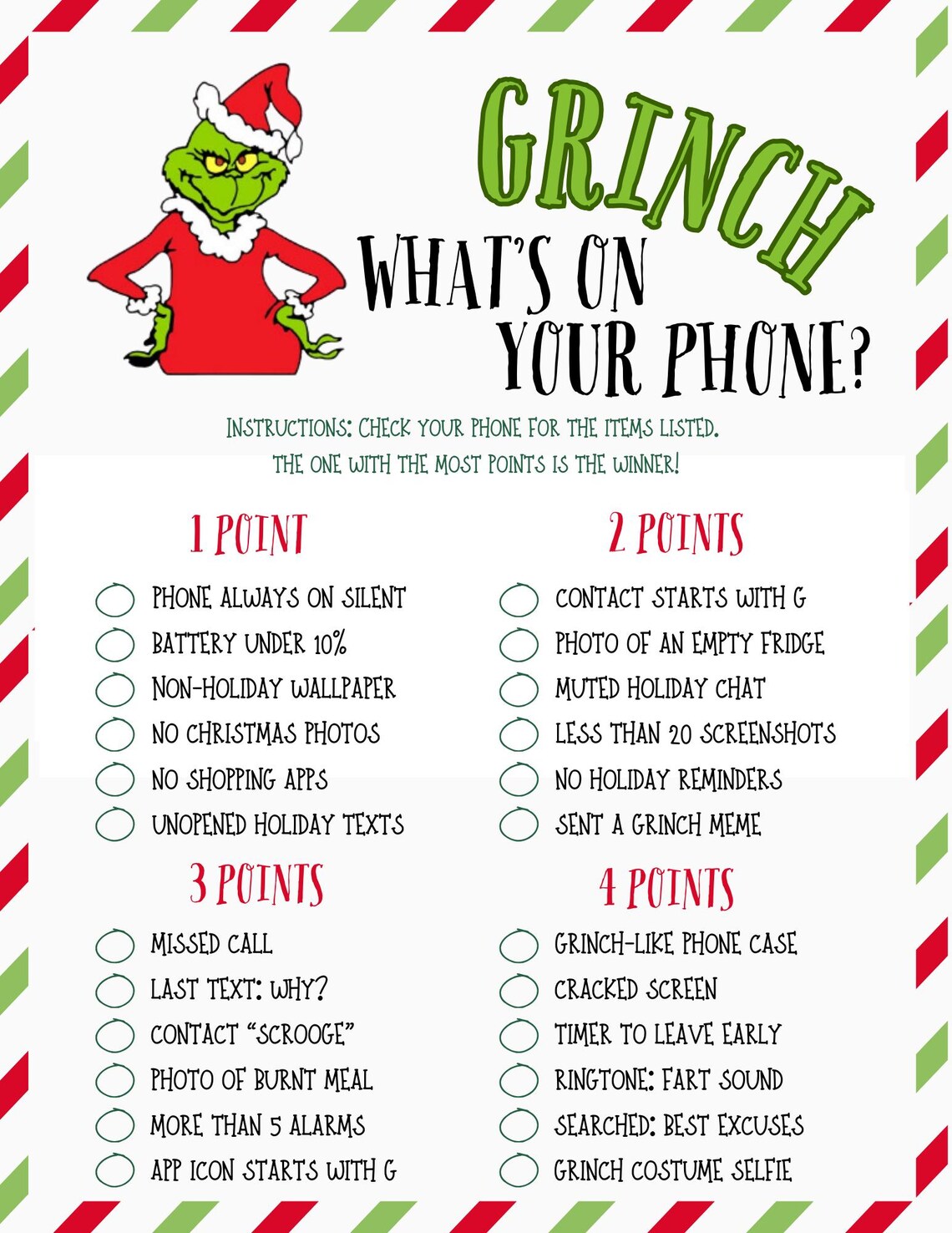 Grinch Christmas Games Bundle: Family Party Activities (digital ...